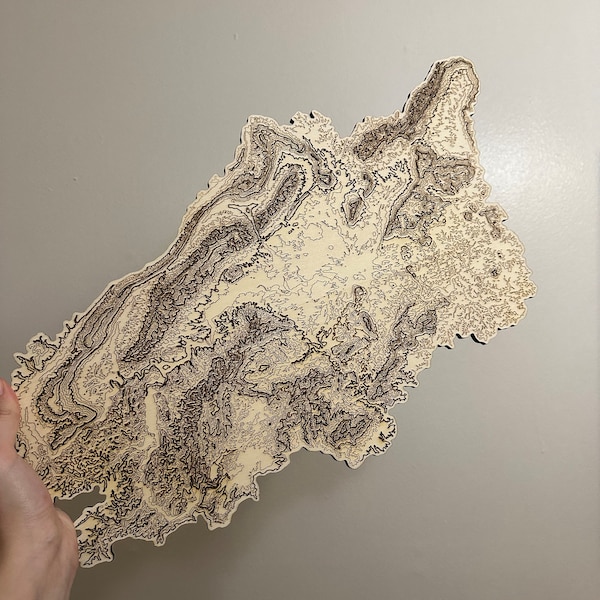 Custom Topographic Map Wall Art • Personalized Wooden Decor With Laser ...