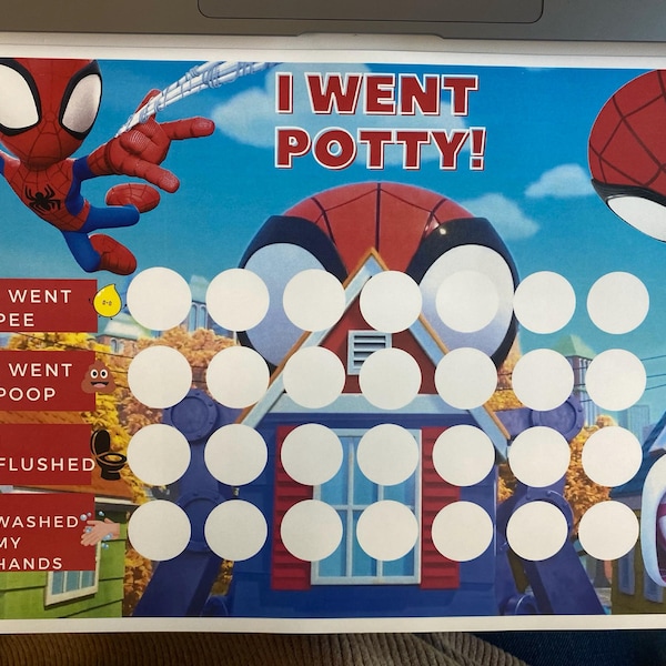 Spidey Reward Chart, Potty Reward Chart, Spidey and His Amazing Friends ...