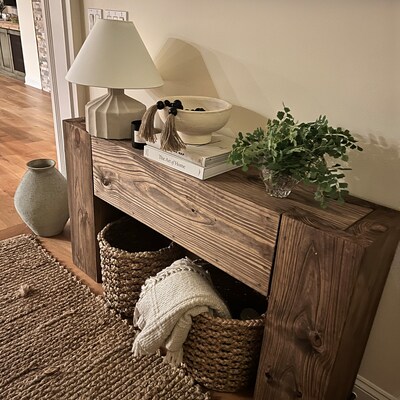 Modern Rustic Console Table Black Espresso verified Etsy Seller - Etsy