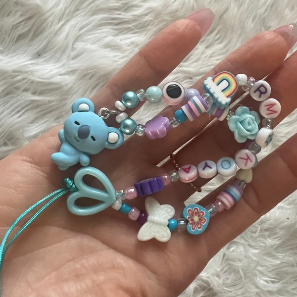 BTS K-pop Custom Phone Charm, BT21 Beaded Phone Strap Lanyard - BTS ...