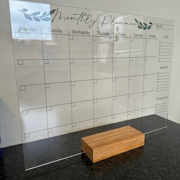 Wipeable Timetable Personalized Timetable Student Plan Acrylic Glass ...