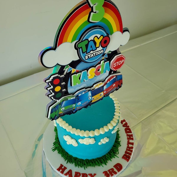Cake Topper Tayo the Little Bus, Decoration Tayo the Little Bus, Party ...