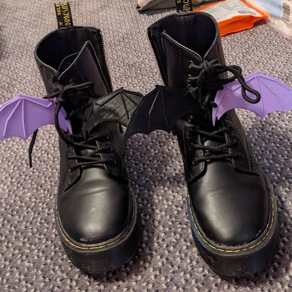 3D Printed Boot Bat Wings - Cosplay Boot Accessories - Shoelace Wings ...