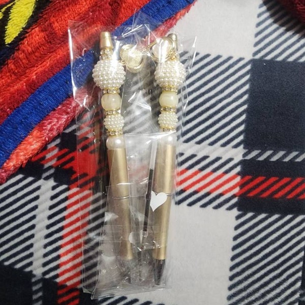 Ivory Beaded Gold Wedding Guest Book Pen, Sign in Table Pen, Fancy ...