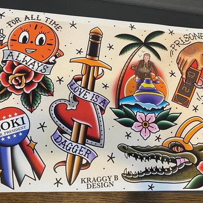 Japanese Simpsons Tattoo Traditional Simpsons Tattoo Flash Sheet Tattoo ...