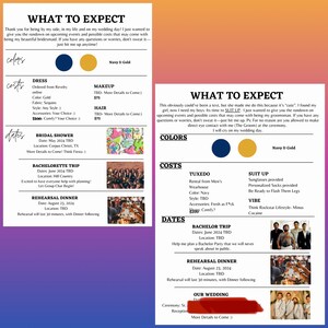 Bridesmaid Info Card Bridal Party Info Card Bridesmaid - Etsy