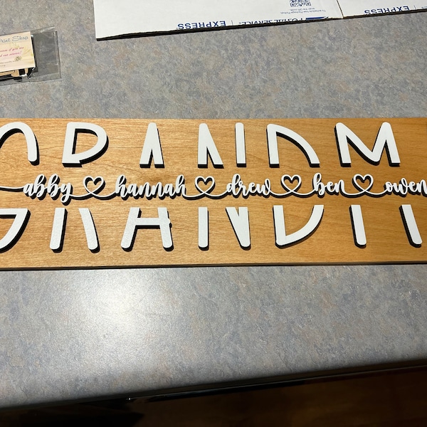 3D Personalized Grandma Sign With Children Name| Personalized Grandma ...