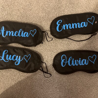 Personalised Sleep Eye Mask Girls Sleepover Kids Adults Any Name or ...