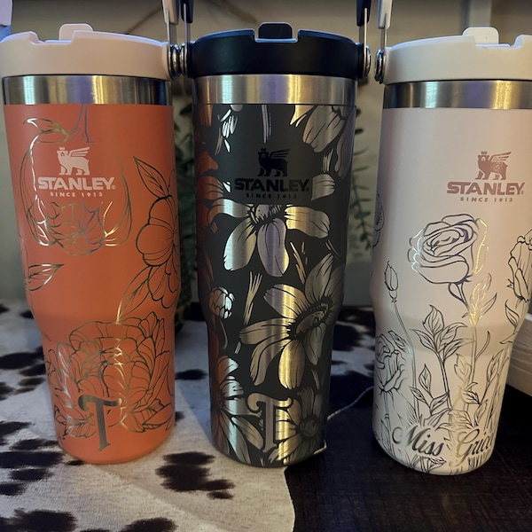 Stanley Engraved Engraved 30oz Tumbler Stanley Iceflow Flip Straw ...
