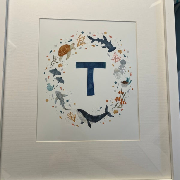 Sea Animals Numbers Poster, Ocean Animals Counting 1-10 Print, Playroom ...