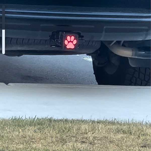 Paw Print LED Hitch Cover - Third Brake Light - Etsy