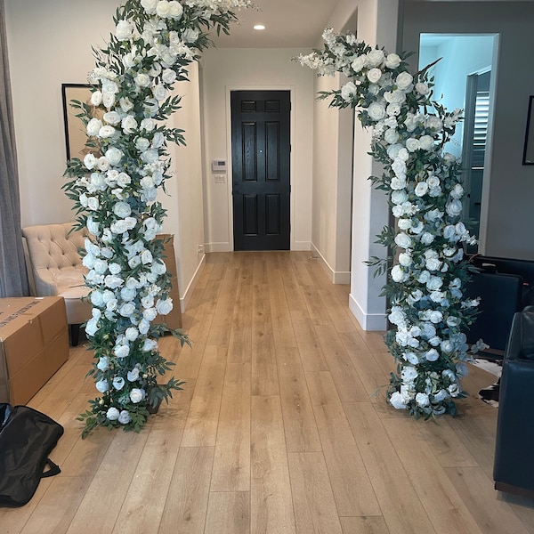 Pre Order-6.6ft X7.2ft White Horn Wedding Arch With Artificial White ...