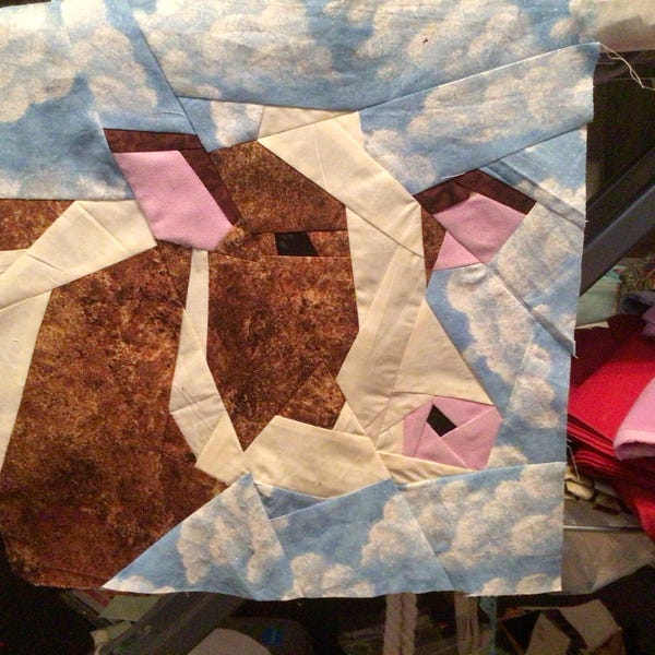 Cow Quilt Block, Paper Pieced Quilt Pattern, PDF Pattern, Instant ...