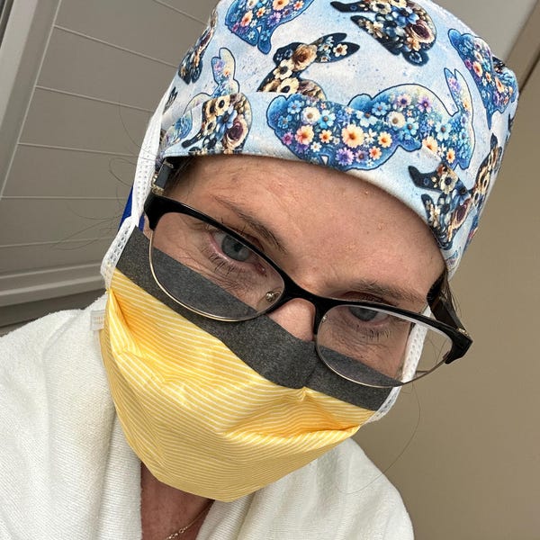 Face-lift Markings Scrub Cap, Plastic Surgeon Hat, Cosmetic Surgery ...