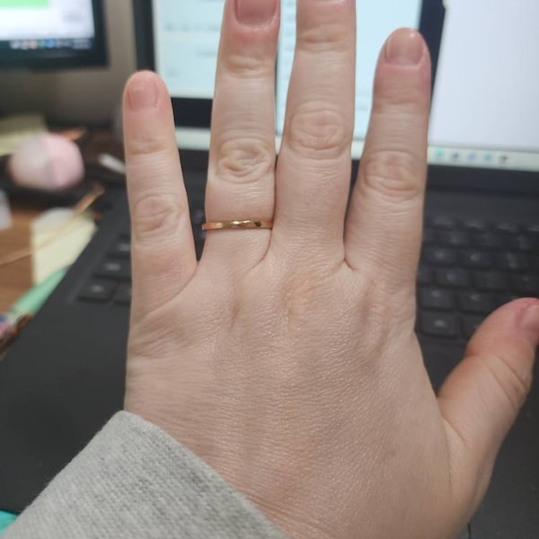 Simple Classic Promise Ring, 14K 18K Solid Gold, Thin Thumb Ring, Men's ...