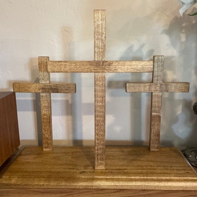 8.5 Stand up Cross, Cross With Base, Handmade Stand up Cross, Stand up ...