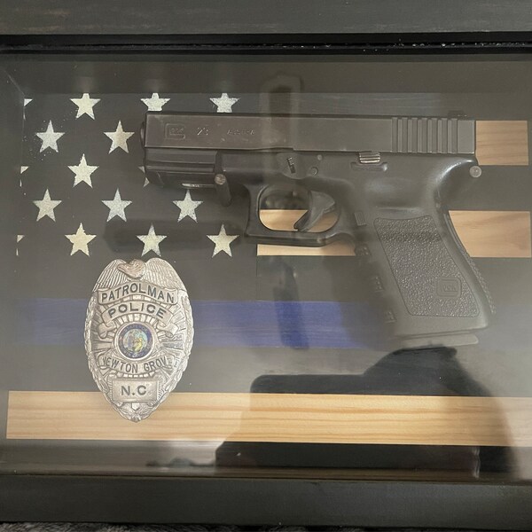 Thin Blue Line Shadow Box Display - Etsy