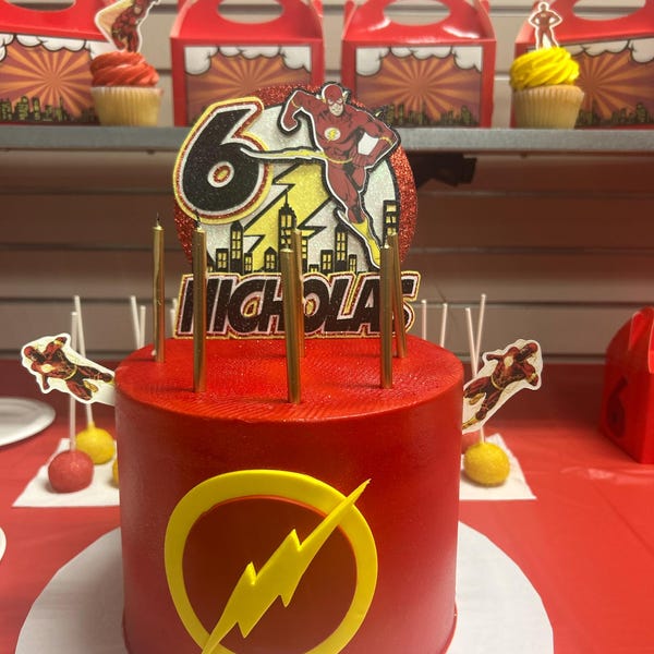 Flash Party Cake Topper, Flash Cake Topper, Flash Centerpiece, Flash ...
