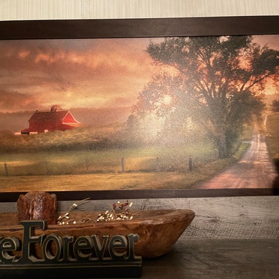 Country Lane Sunset by Lori Deiter 20x34 Red Barn Farm Evening Sun ...