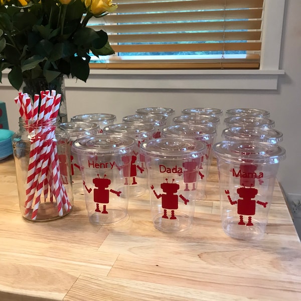 Robot Party Cups, Robot Birthday Party Cups, Robot Baby Shower Cups ...