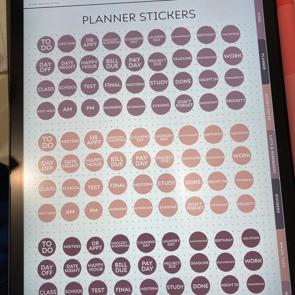 Undated Academic Digital Planner for iPad & Tablet | Vertical Student ...