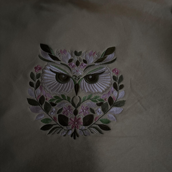 Floral Owl Embroidery Design: Machine Embroidery, Bohemian Decor, Bird ...
