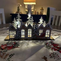 Winter Village Scene, 3D Laser Cut Birch and MDF, Hand Painted ...
