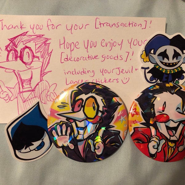 DELTARUNE Spamton Holographic Button Pins - Etsy