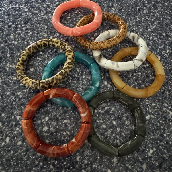 Summer Acrylic Stackable Bracelets | Pool Swim Vacation Jewelry | Tube ...