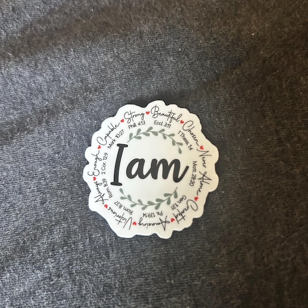 I Am Sticker, Affirmation Stickers, Clear Laptop Sticker, Water Bottle ...