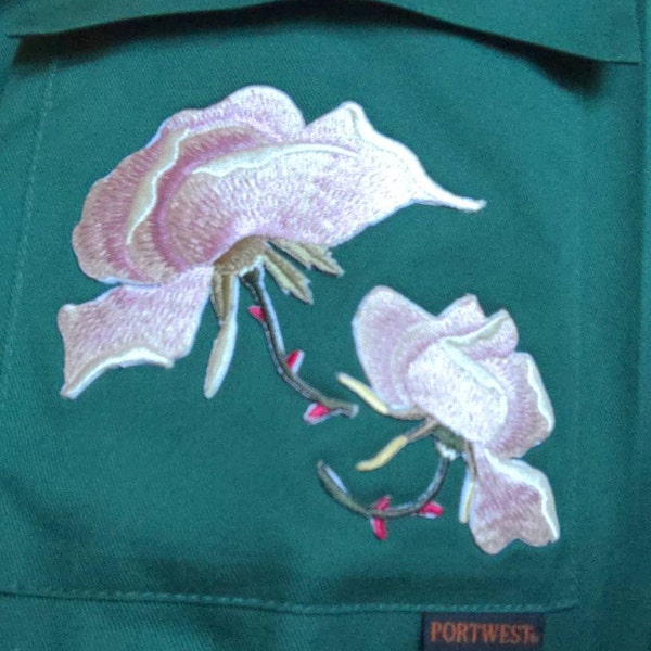 Pink Rose Iron-on Patch, Soft Pink Flower Badge, Floral Patch, DIY ...