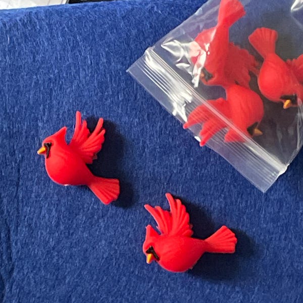 3D Red Bird Focal Beads,silicone Beads,bulk Beads,cardinal Focal Beads ...
