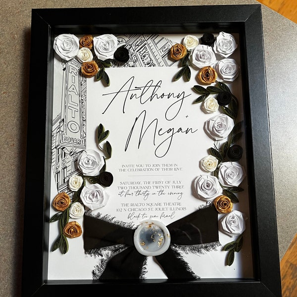 Wedding Keepsake Shadow Box Flowers Quilling Art Couples Gift, - Etsy