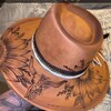 Sunflower Wide Brim Custom Fedora Hat | Tan, Summer, Feather, Country, Concert, Lainey Wilson ...