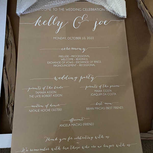 Wedding Program Sign - Ceremony Sign - Wedding Party Sign - Wedding ...