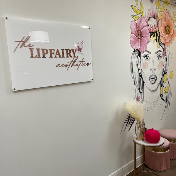 3D Custom Acrylic Backlit Business Sign Wall, Acrylic Name Custom Wall ...