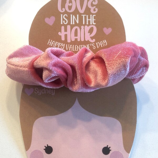 Valentine Srunchie Tag, Scrunchie Labels, Classroom Valentine Cards ...