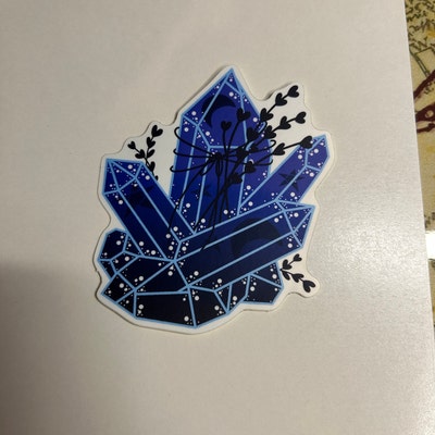MATTE STICKER: Blue and Black Crystal Moon Dark Aesthetic - Etsy