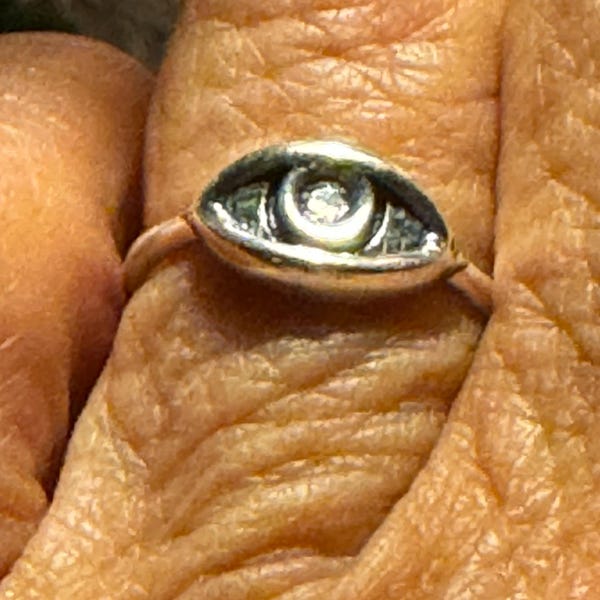 Evil Eye Sterling Silver Ring Handmade Solid Medieval 925 Unique Unisex ...