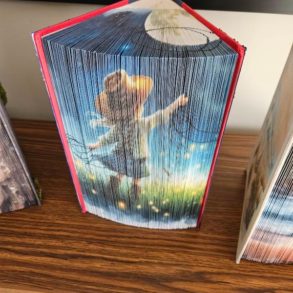 Flowing Girl 2, Fore-edge Photo Strip Book Art, Housewarming, Thank You ...