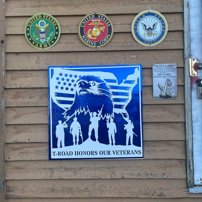 Personalized US Military Flag Metal Sign Gift. Custom American Military ...