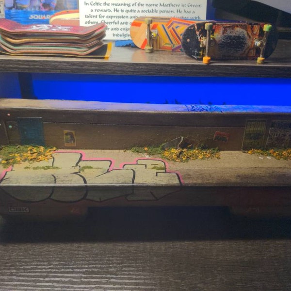 12 Cement Fingerboard Park Bench / Ledge With Graffiti / Weathering ...