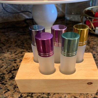 Handcrafted Wood Essential Oil Holder Storage 10 X 10ml Roller Bottles ...