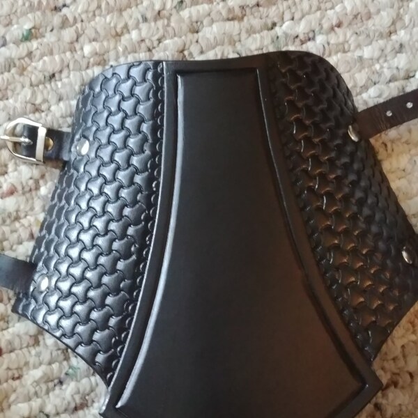 Hand Carved Leather Archery Bracer, Armguard. Celtic Flame Pattern ...