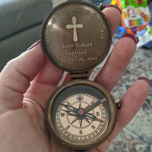 Baptism Compass First Holy Communion Compass Engraved | Etsy
