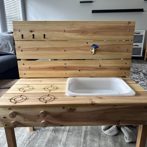 Mud Kitchen, Water Sand Table, Sensory Table, Ikea Flisat, Ikea Trofast ...