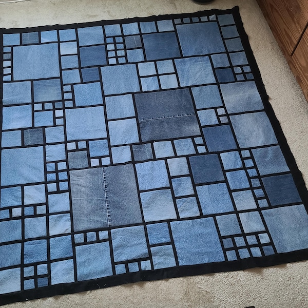 Stained Glass/denim Quilt Pattern - Etsy