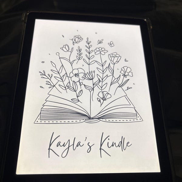 YOUR NAME Personalized Kindle Lock Screen, Book of Flowers Wallpaper ...