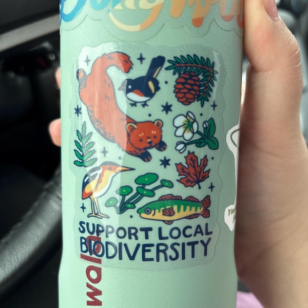 Support Local Biodiversity Clear Vinyl Stickers | Appalchia, Midwest ...