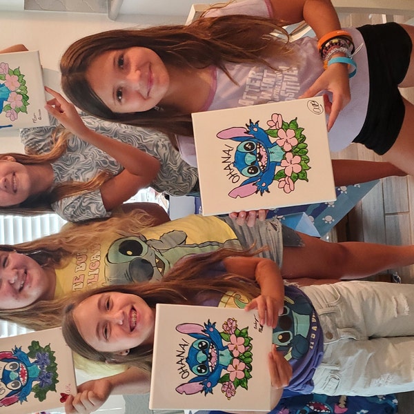 DIY Party Canvas, Ready to Paint Lilo & Stitch Canvas - Etsy